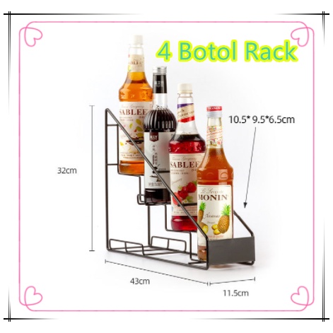 Glass Bottle Display Rack Monin Syrup Rack Coffee Storage Rack ...