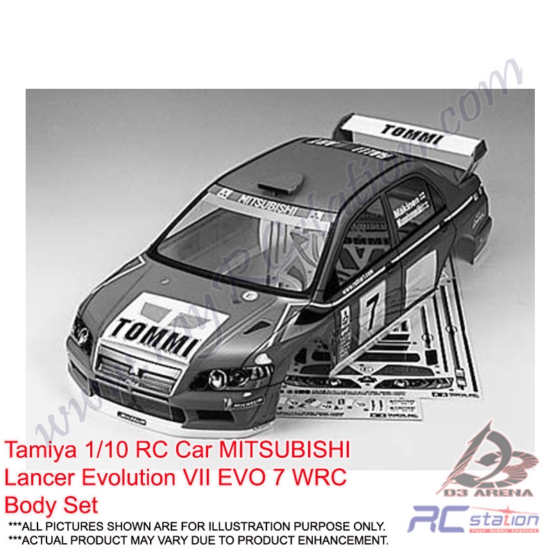 Tamiya Clear Body Shell #50927 - Tamiya 1/10 RC Car MITSUBISHI Lancer ...