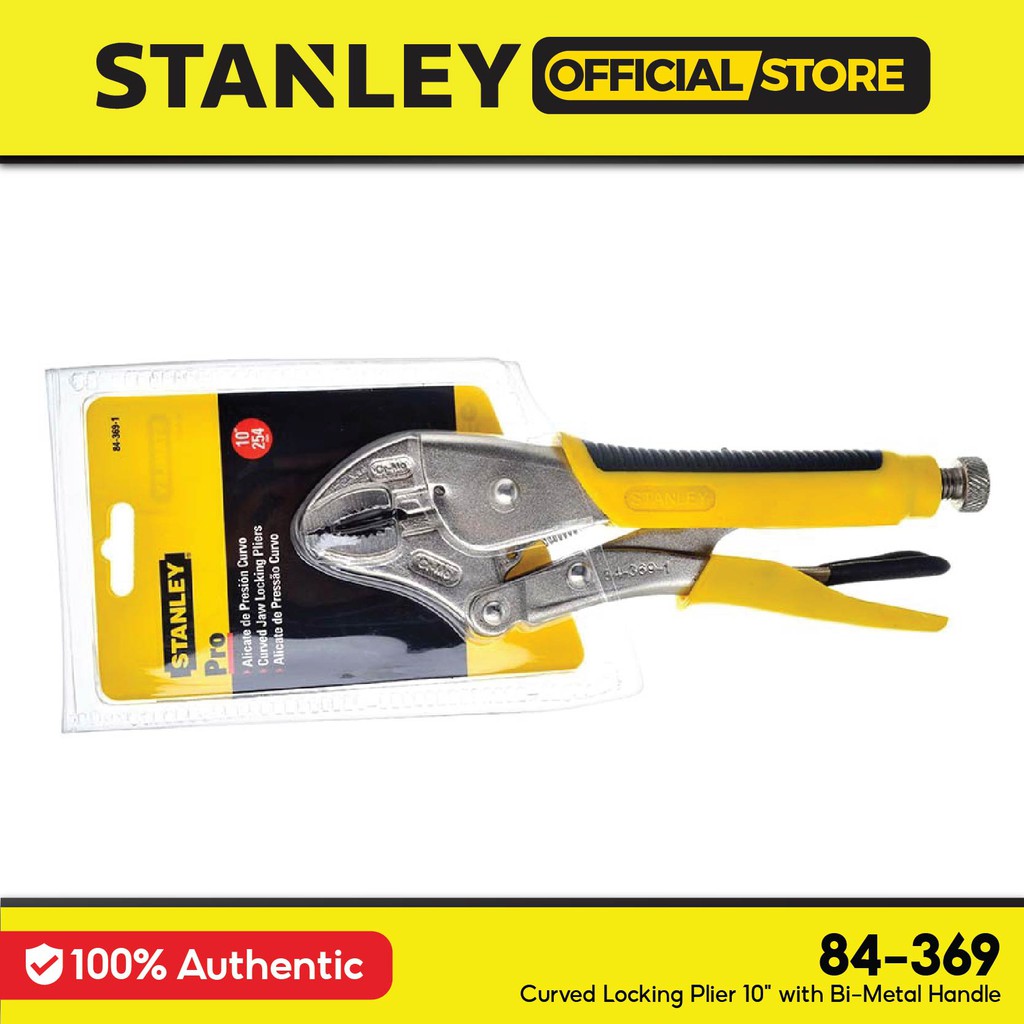 Stanley 84369 Curved Locking Plier 10" with Bi-Metal Handle [ 84-369 ...