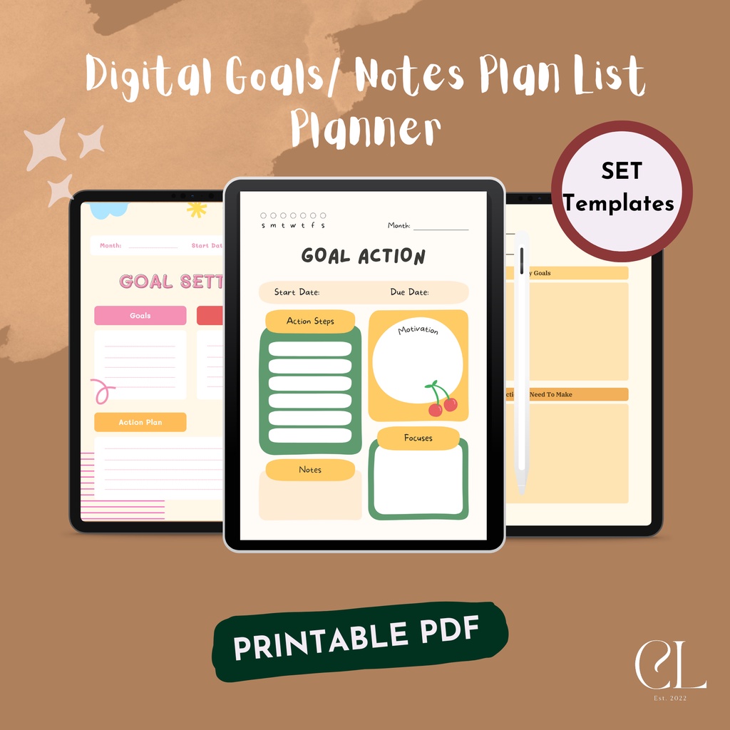 Affordable Digital Planner | Goal Setting Plan List Tracker ...