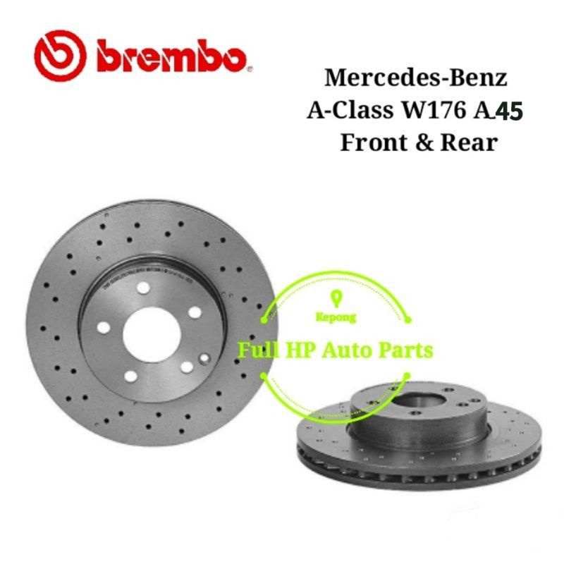 BREMBO Original Drilled Front or Rear Disc Rotor - Mercedes-Benz W176 ...