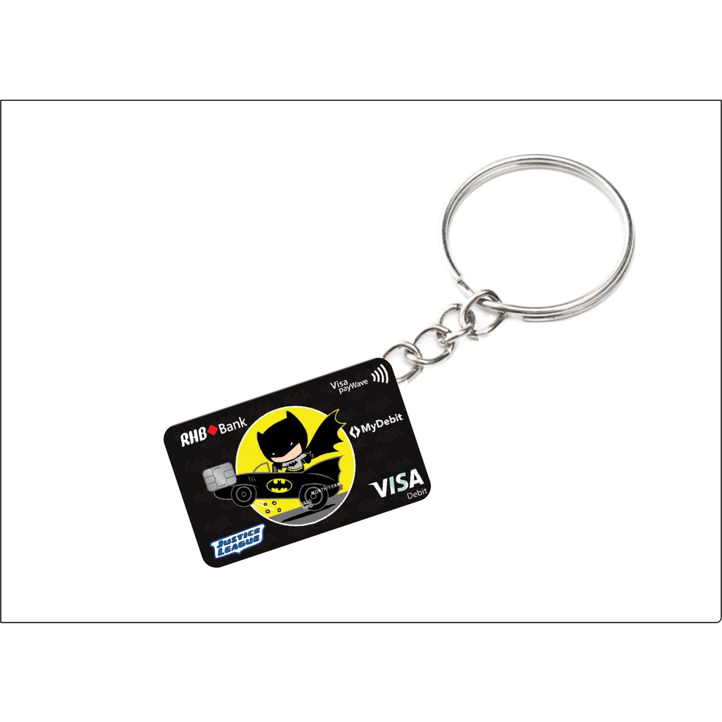 rhb atm card batman superman superman turtle squidgame keychain 2d ...
