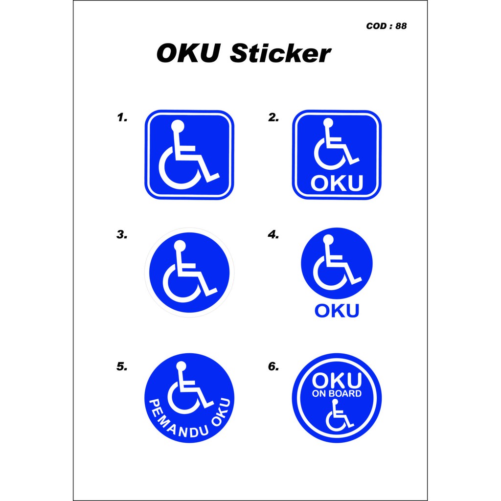 OKU sticker (JPJ approved sticker) | Shopee Malaysia