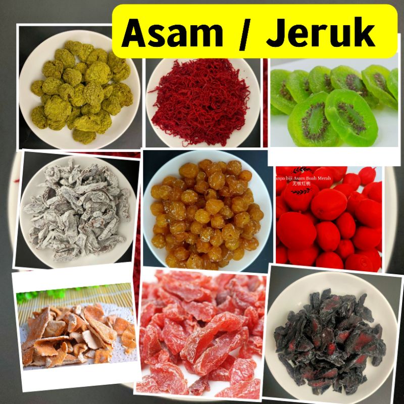 100g (HALAL) Asam Manis /Asam Masam / Pelbagai Asam Jenis / Jeruk Asam ...
