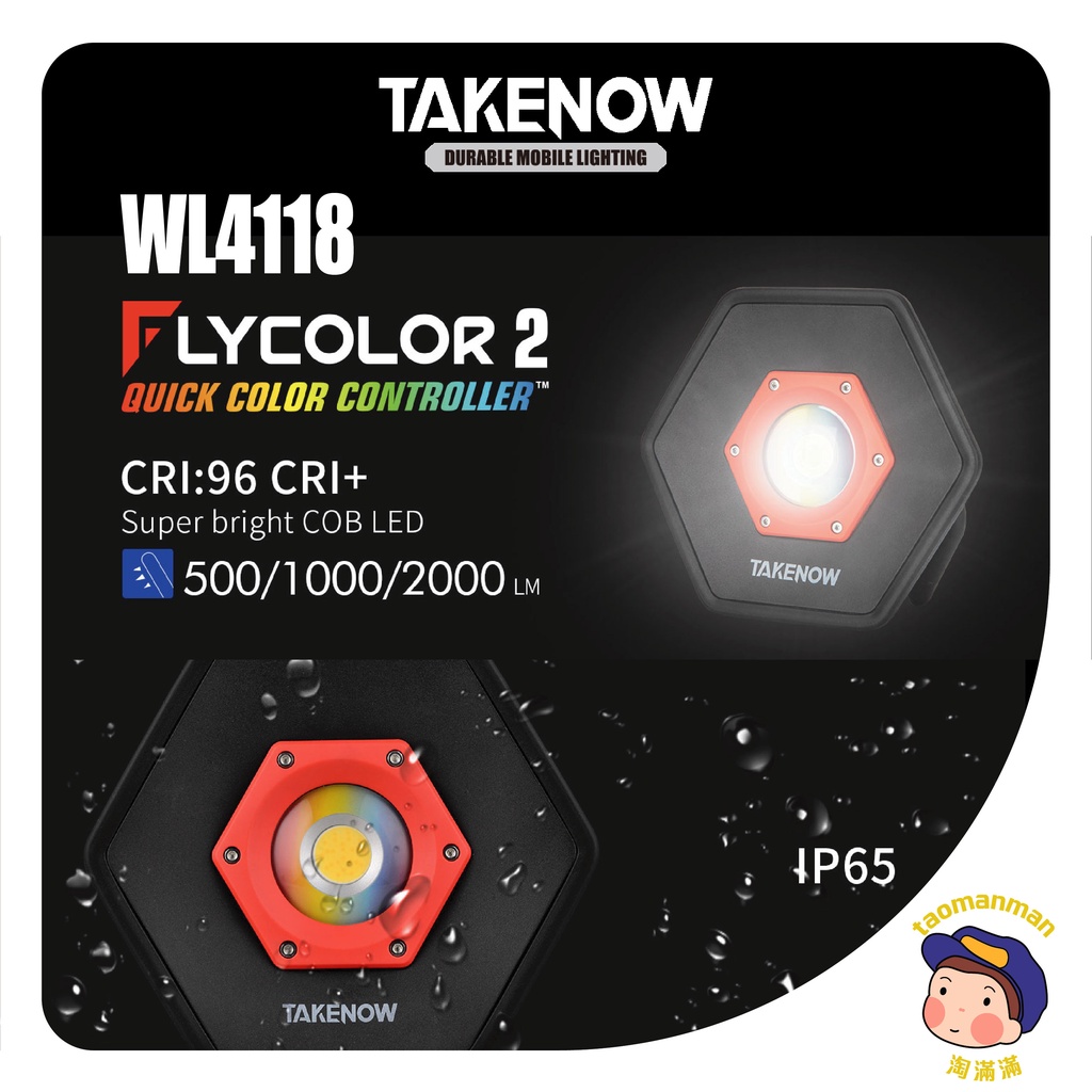 TAKENOW WL4118 2000-Lumen Multi Directional LED Tripod Work Light FLYCOLOR / QUICK COLOR ...
