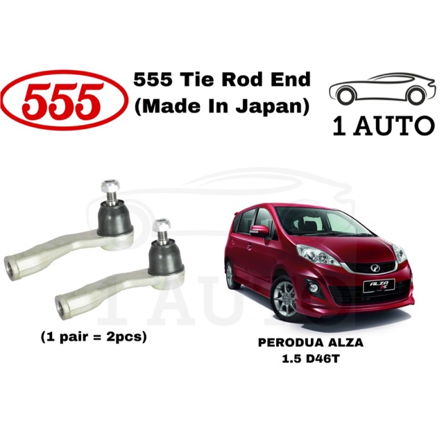 (MADE IN JAPAN) 555 Tie Rod End 1 pair PERODUA ALZA 1.5 D46T (2009-2019 ...