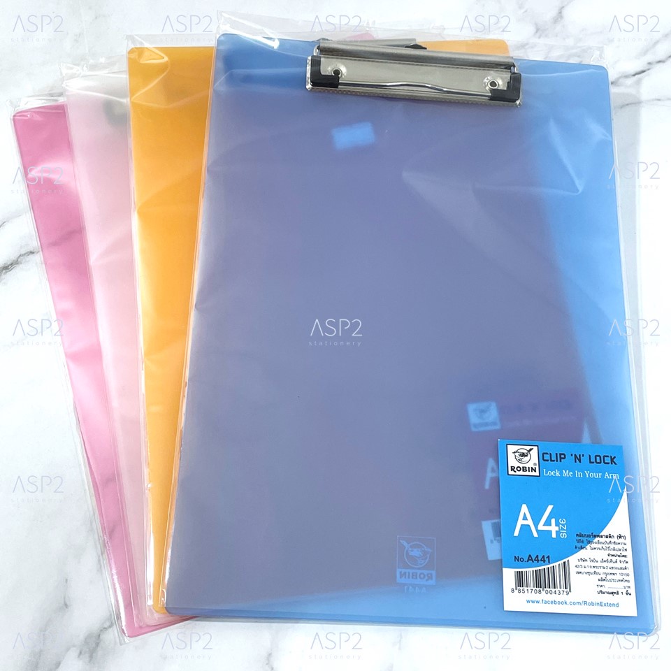 Transparent Plastic Clipboard A4 Robin No.A441 Clear/Pink/Blue/Orange | Shopee Malaysia