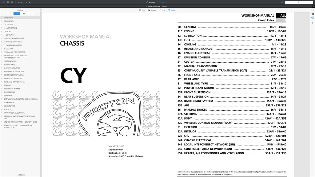 PROTON INSPIRA CY (2010-2015) SERVICE WORKSHOP MANUAL WORKBOOK | Shopee Malaysia