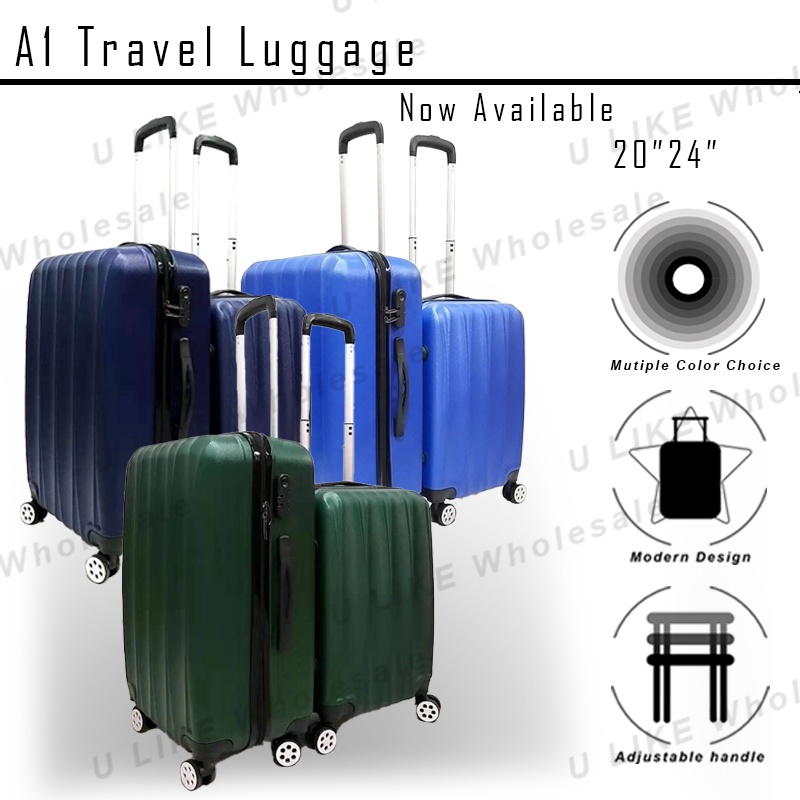 new design A1 luggage 20" / 24" abs travel luggage beg bagasi | Shopee ...