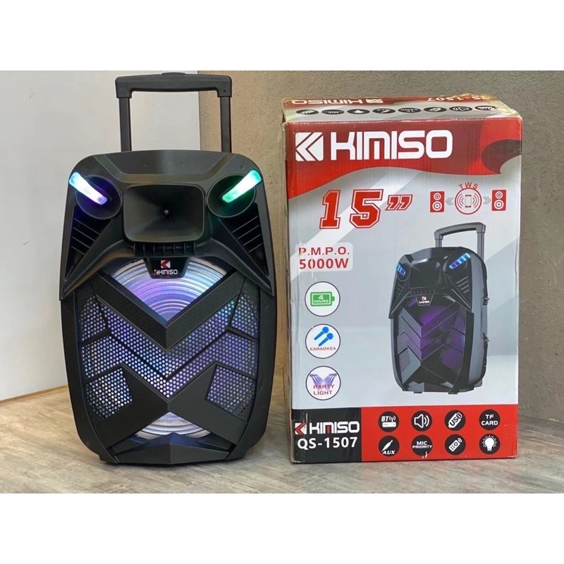 KIMISO QS-1507 15 INCH PORTABLE SPEAKER-MICROPHONE USB & MEMORY CARD ...