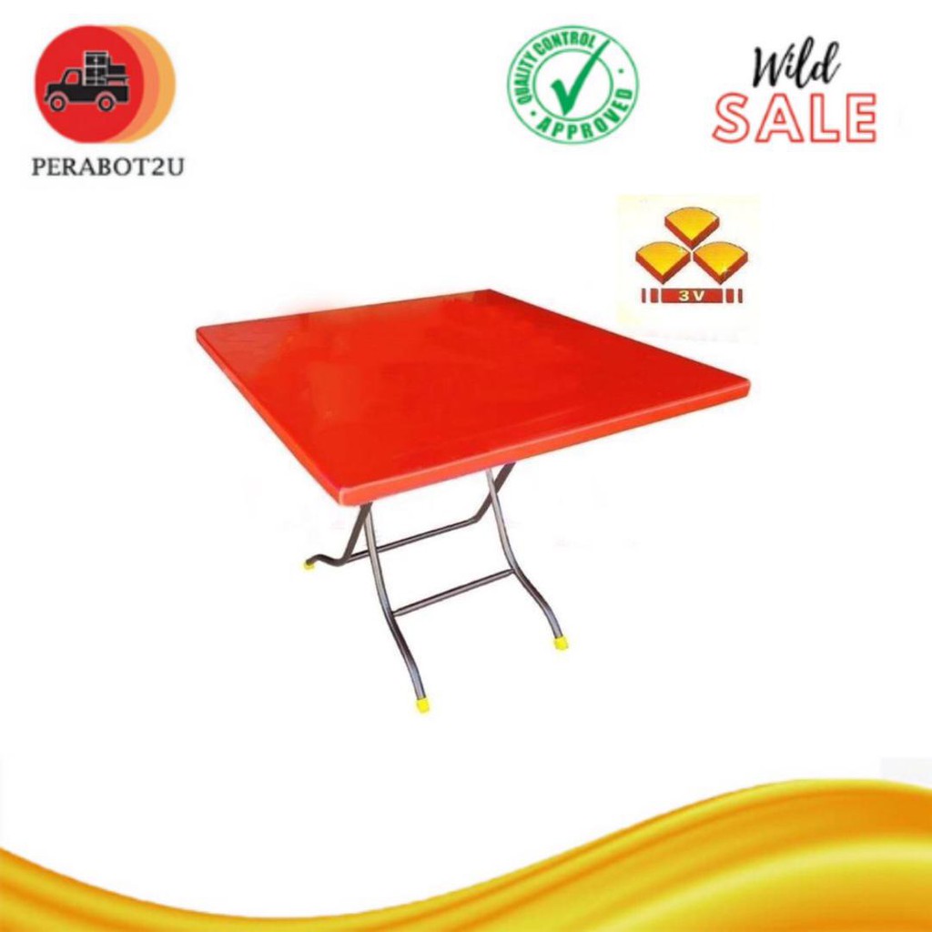 P2U 3V (2B)meja petak plastik/ meja kukuh / meja makan / meja kedai ...
