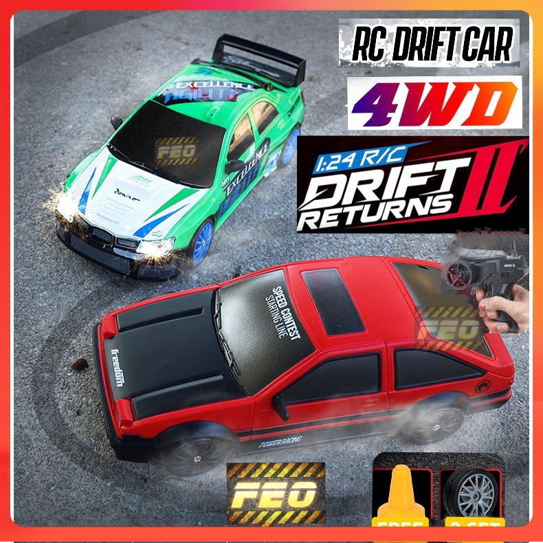 FEO RC Drift car Racing Control Car 4WD 1/24 2.4G High Speed LED LIGHT ...