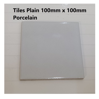 Tiles Plain Porcelain (White tiles) - Jubin Putih -Size: 100mm & 300 ...