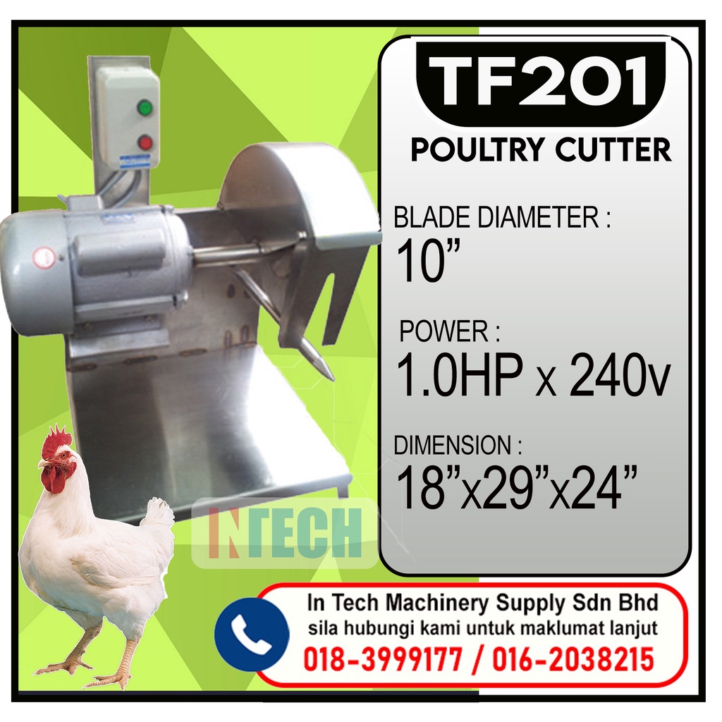 STAINLESS STEEL POULTRY CHICKEN CUTTER TF201/ MESIN POTONG AYAM C/W 10 ...