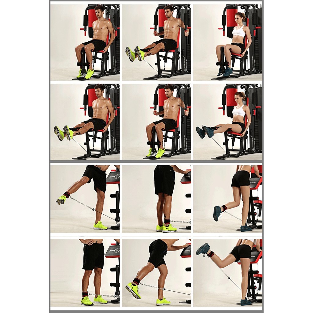 210KG / 463lbs Gym Fitness 3 Stack Multi Station Strength Smith Machine ...