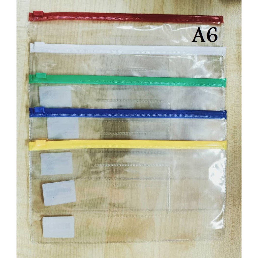 File Bag Stationery Plastic Bag Translucent Folder A6 Size Document Bag ...