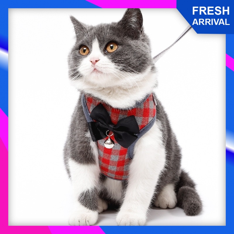 Tali Kucing Gemuk Comel Murah Adjustable Cat Harness Leash Walking Rope ...