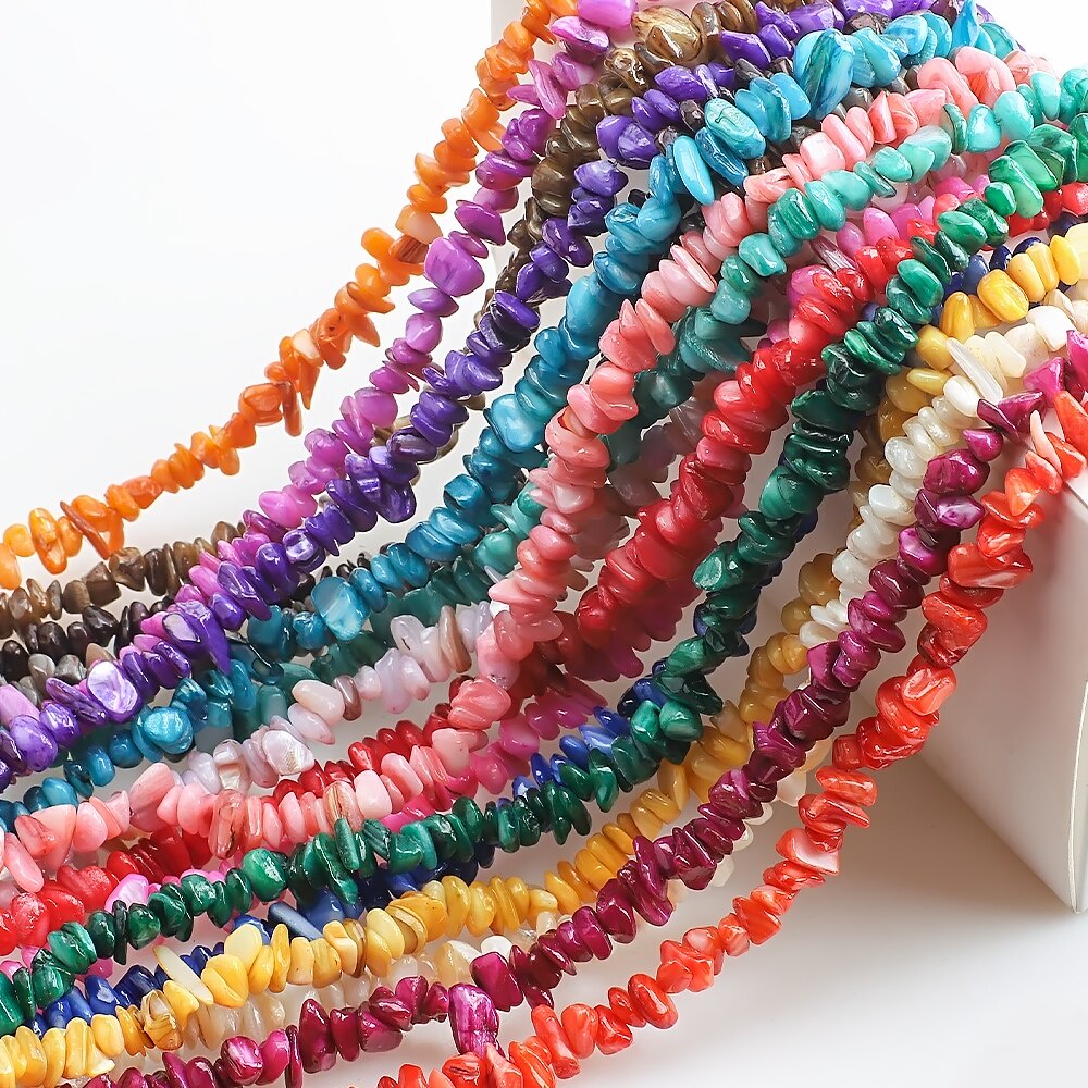 Irregular Freeform Chip Shell Beads ZhuBI 30inches 3-5mm Natural Stone ...