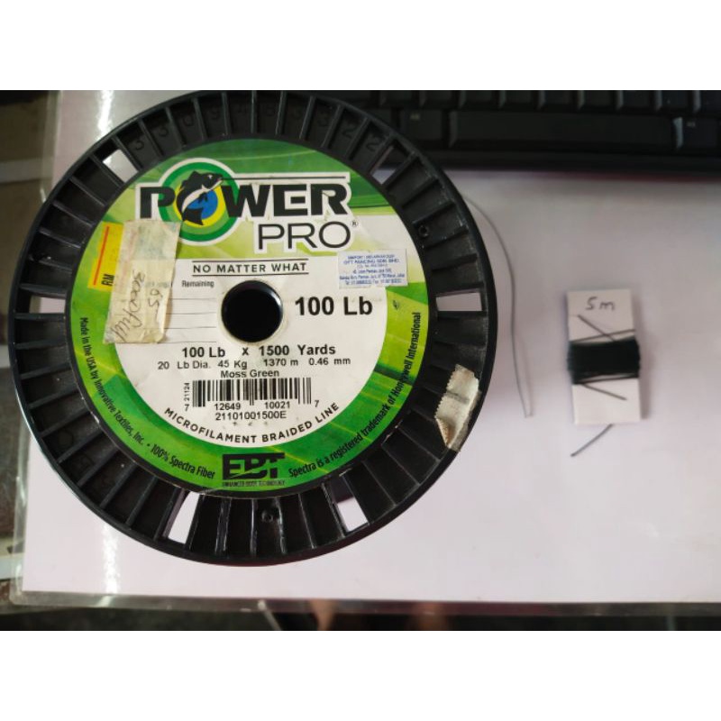 TALI PELAMBUT BENANG POWER PRO /100lb & 150LB-POTONG 5 METER/PKT ...
