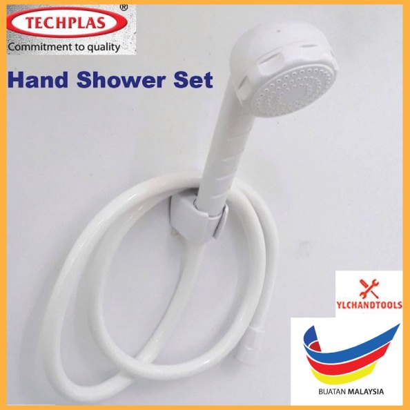 *TECHPLAS* 6118 SET PEMANDIAN TANGAN PVC - PUTIH | ABS PVC HAND SHOWER ...
