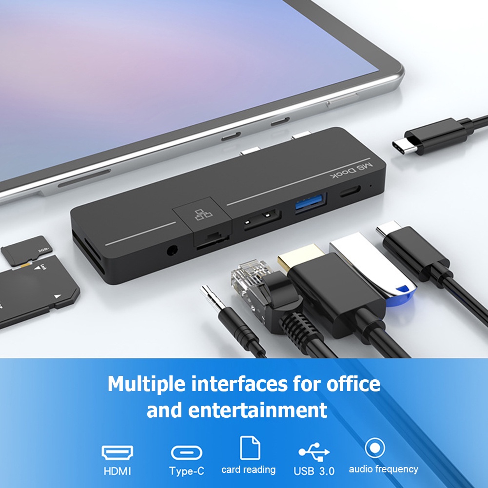 USB C Hub for Microsoft Surface Pro 12 8 9 10 11 2022 Dock Pro X ...