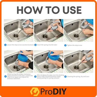 PRODIY Drain Unblocker Flexible Rod Auger Snake Rod Drain Unclogged ...