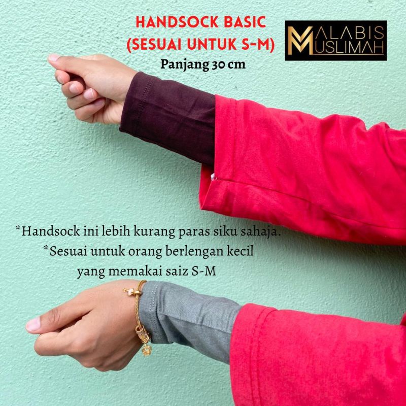 Handsock Basic Plain handsock cotton lembut & selesa Stokin Muslimah ...