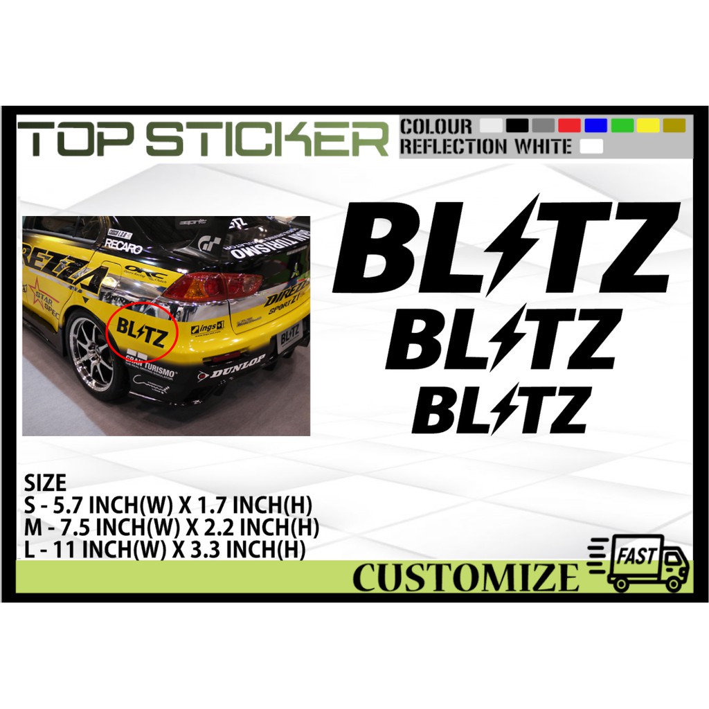 BLITZ CAR STICKER KERETA PERFORMANCE INTERCOOLER MYVI AXIA ALZA BEZZA ...