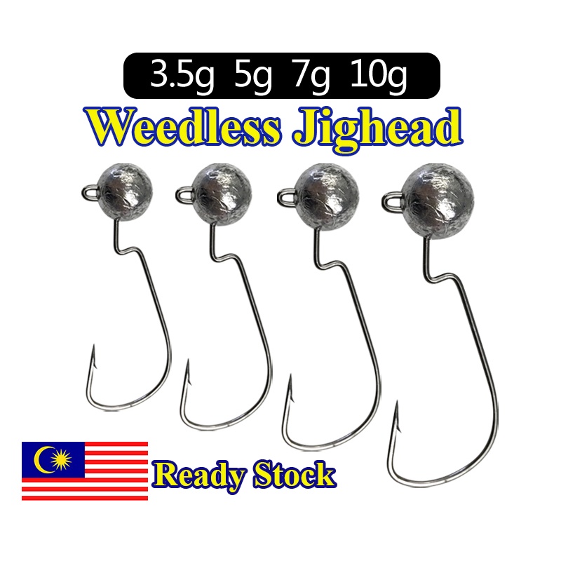 Jighead Weedless Hook Wide Gap Worm Hook Mata Kail Casting Soft Plastic ...