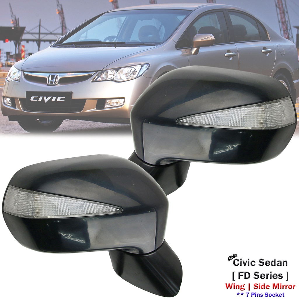 [READY STOCK] Honda Civic SNA SNB FD FD1 FD2 Side Mirror Black Electric ...