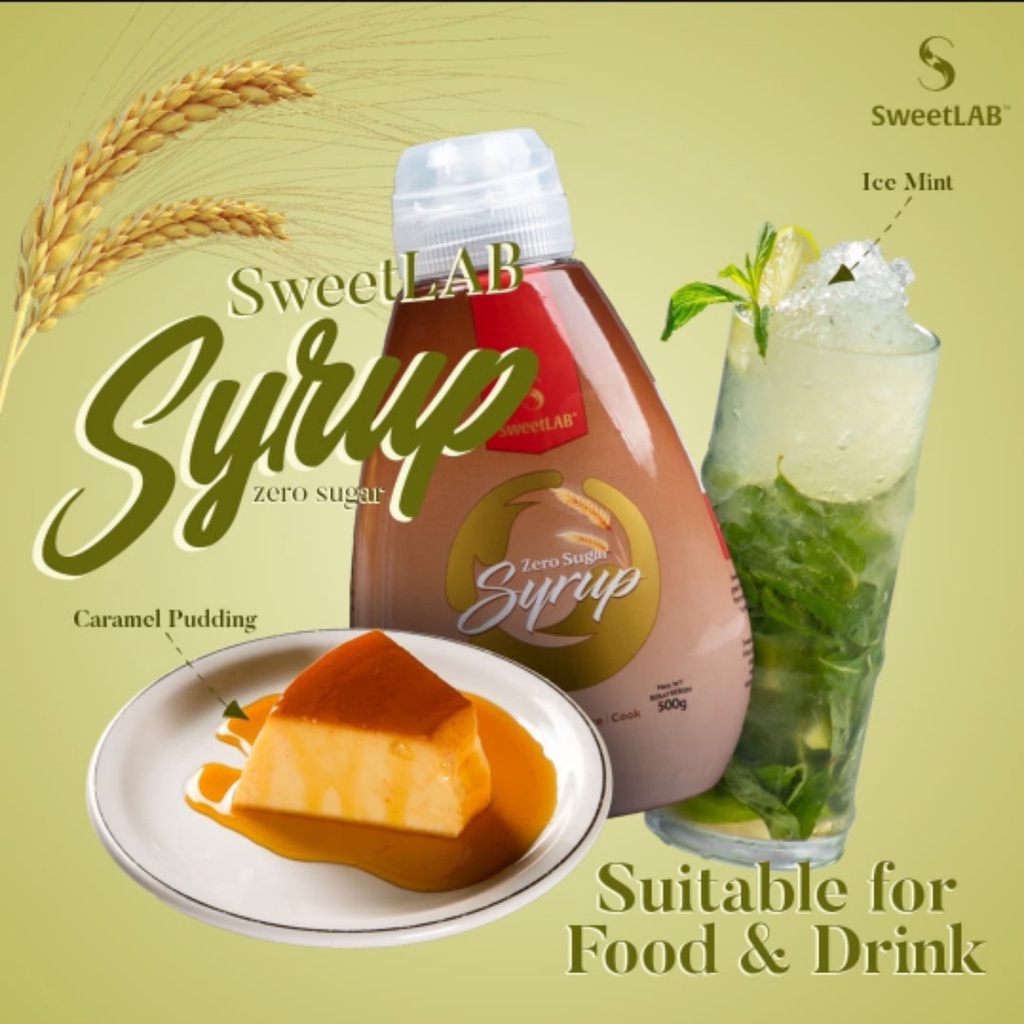 SWEETLAB Zero Sugar Syrup 500g Zero Calories Liquid Drop Sweetener ...