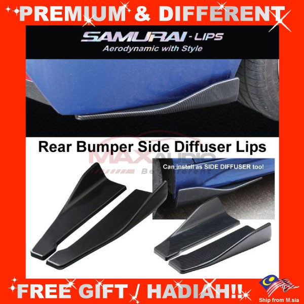 SAMURAI-LIPS Universal Rear Lip 35cm 48cm Aerodynamic Car Rear Bumper ...