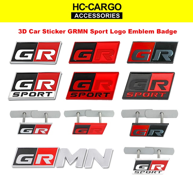 3D Car Sticker GR GRMN Gazoo Racing Sport Logo Emblem Badge Decal Front ...