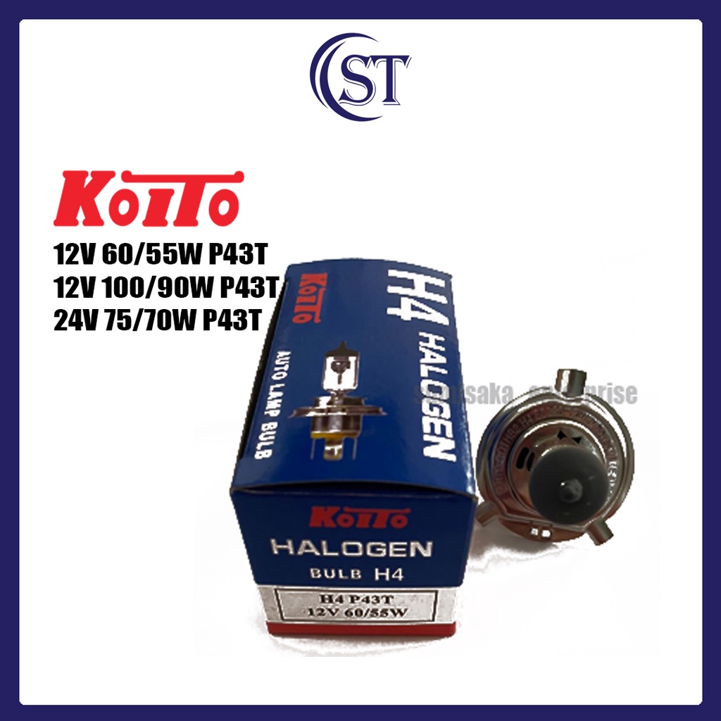 CAR HALOGEN BULB-H4 12V 60/55W P43T BRAND KOITO 【READY STOCK】 | Shopee Malaysia