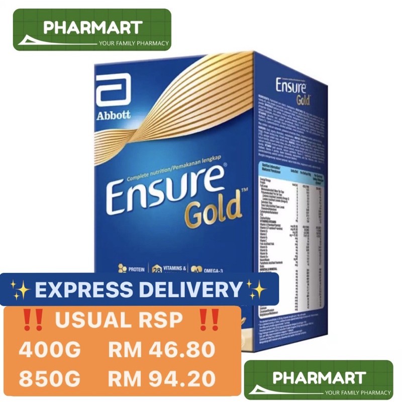 ENSURE GOLD WHEAT VANILLA 400G 850G 1.2KG 2.4KG TIN/BOX [EXP04/22] | Shopee Malaysia