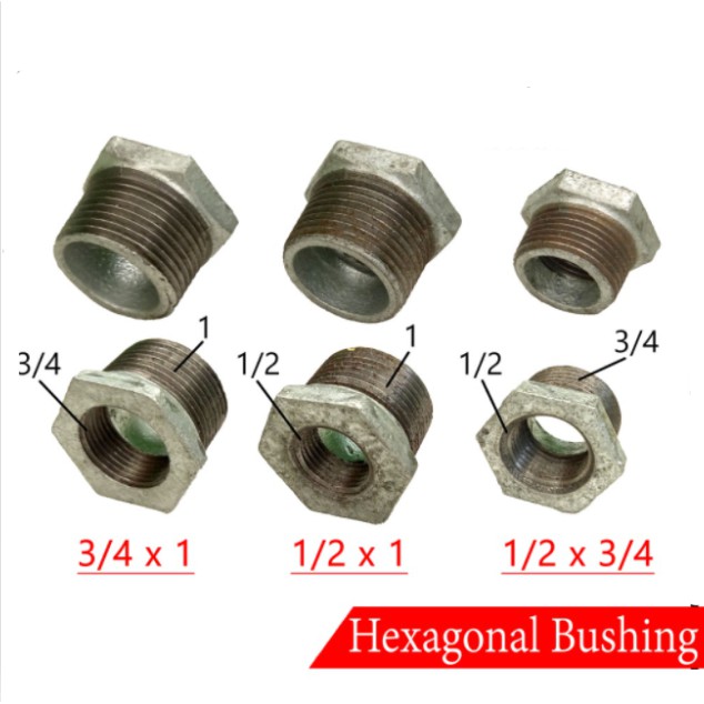NKS Galvanised Iron Bush Pipe/ GI Fitting (1/2" - 2") GI Bush/ Pipa ...