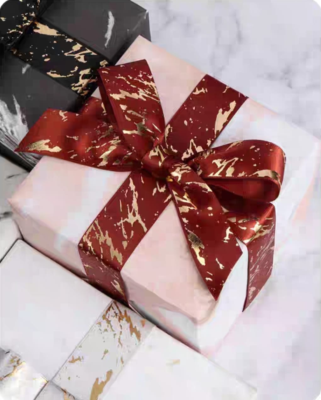 (1 Meter) 2.5cm Luxury Marble Ribbon Gift Ribbon Satin Ribbon | Shopee ...