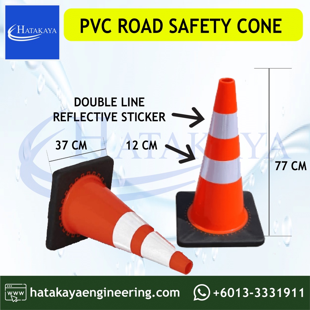 HTKY Safety Cone Traffic PVC Cone Double Reflective Sticker 770mm Road ...