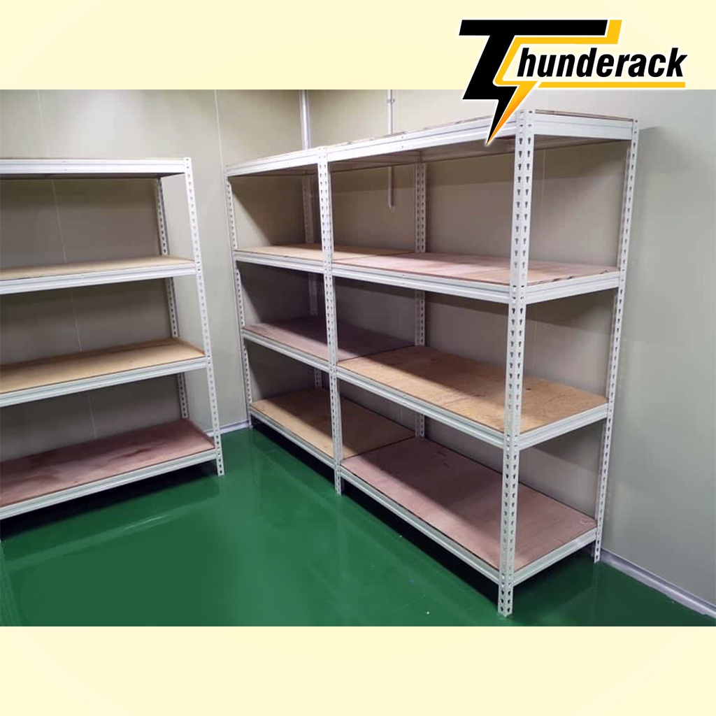🤍 HEAVY DUTY BOLTLESS RACK🤍 BEIGE WHITE Colour Metal Rack with 4 Levels ...