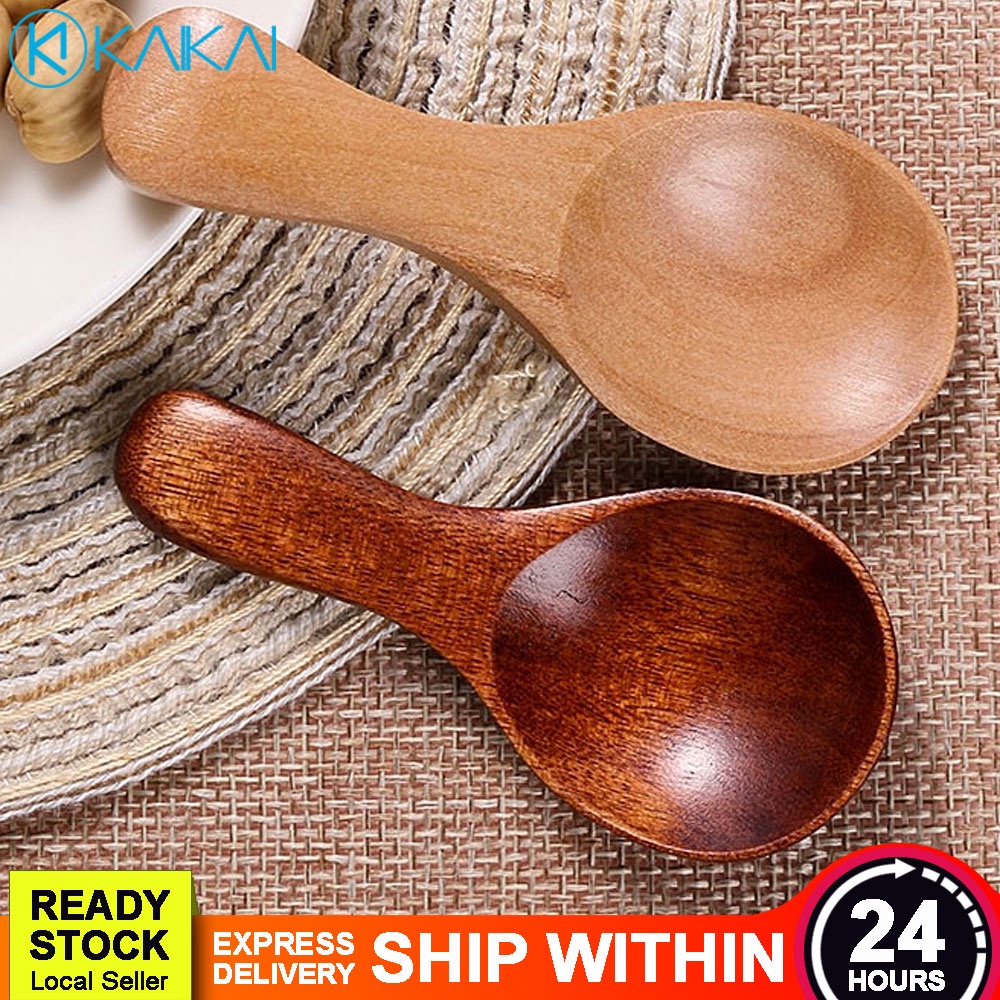 🔥 PROMO 🔥 Wooden Handle Spice Condiment Spoon Mini Small Scoop ...