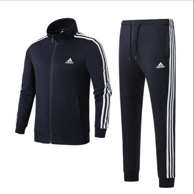 Adidas Men's 2 PIECES Classic 3-Stripes Track Jacket & Pants Tracksuit ...