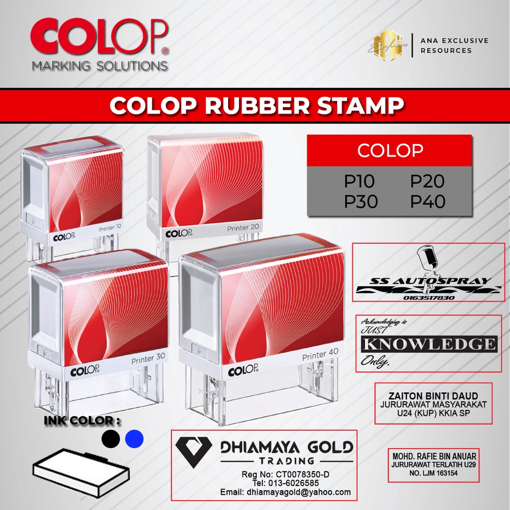 Rubber Stamp Colop Selfink ( Design COLOP ) *SAME DAY POS* [ READY STOCK ] | Shopee Malaysia