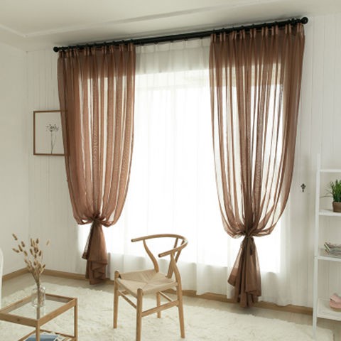 White gauze curtains window gauze light and breathable simple modern ...