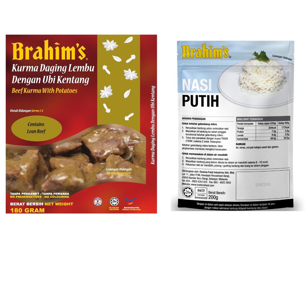 [Ready Stock] Brahim's Meals Ready To Eat Sedia Makan Ayam Daging Ikan ...