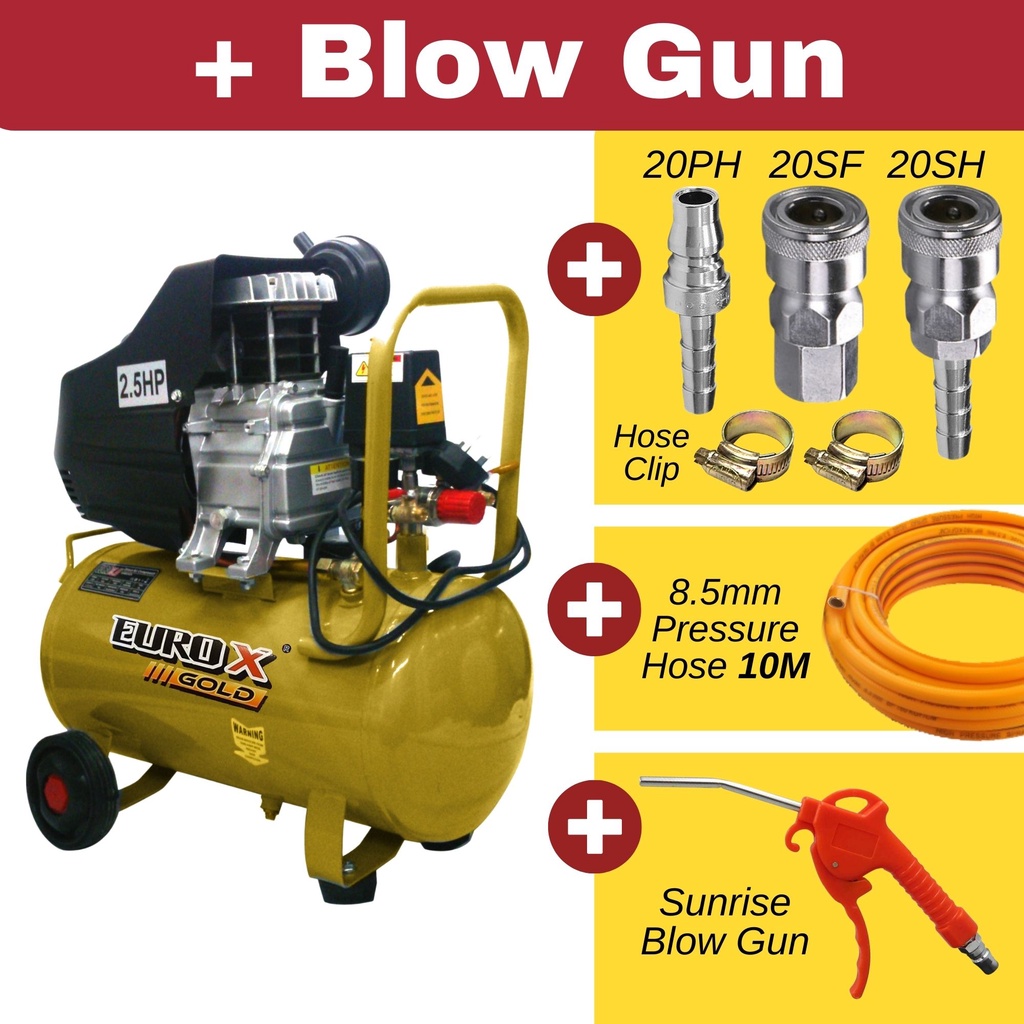 PROWOOD EUROX GOLD EAW2524 Air Compressor Combo Set 24L 2.5HP 240V 8 ...