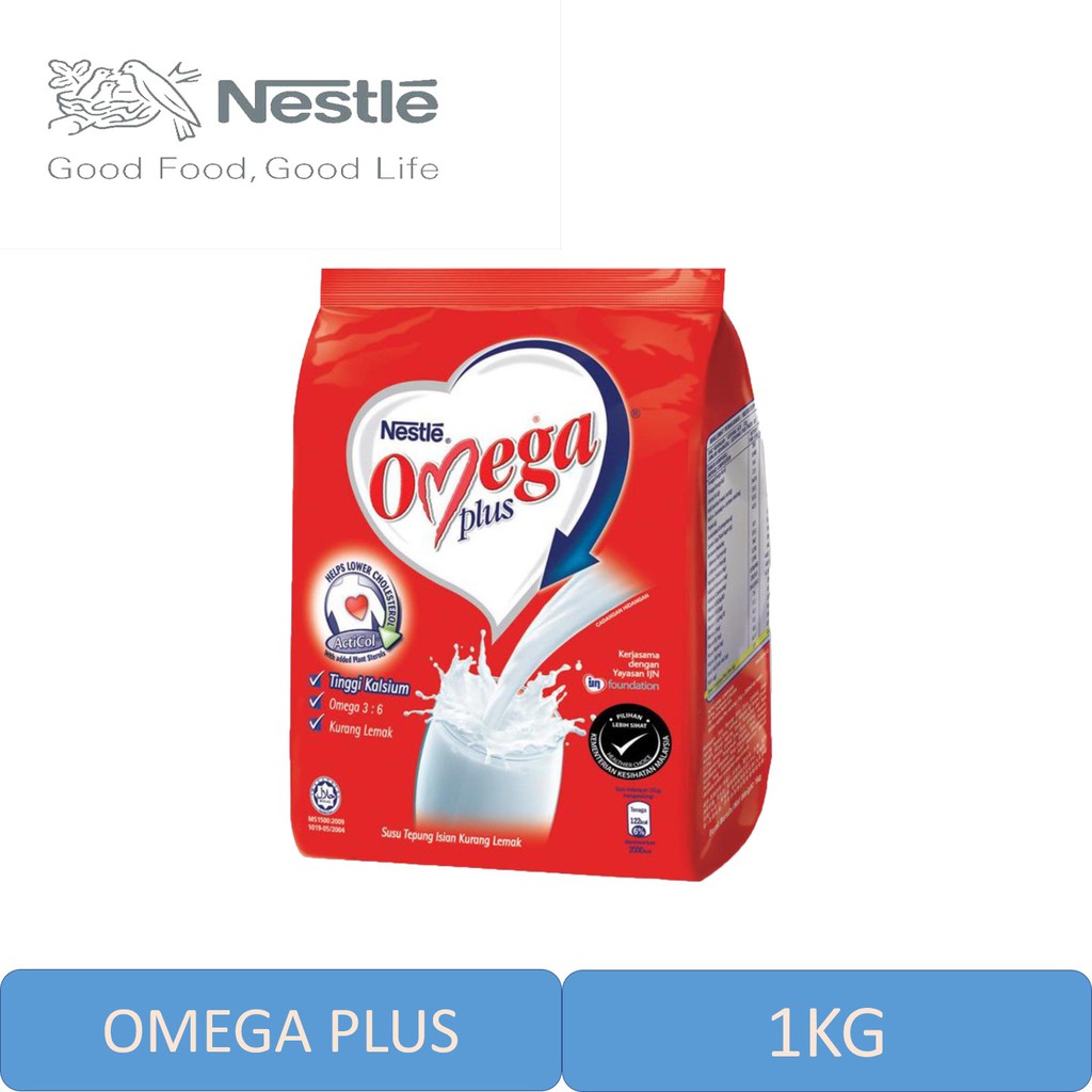 NESTLE OMEGA PLUS MILK POWDER 1KG (JUN2020) | Shopee Malaysia