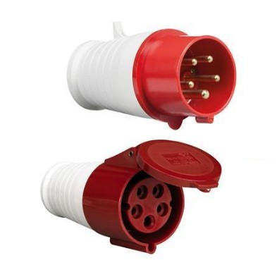 CEE 220V 415V 16A&32A 5 Pin Industrial Site Plug And Sockets Male ...