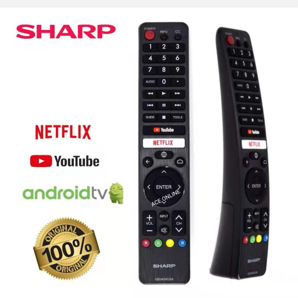 Original SHARP LED/Android TV Remote Control GB345WJSA Compatible With ...