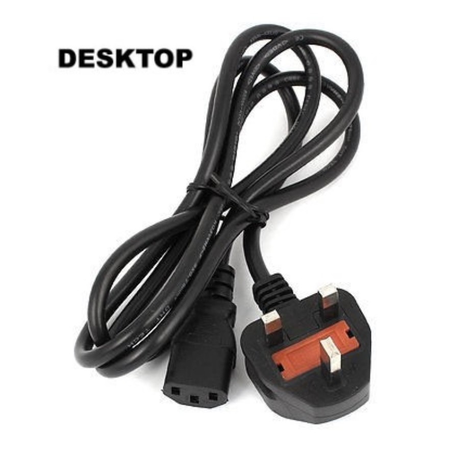 1.5M 3 Prong Power Cord Cable with Fuse for Desktop MONITOR LED PC ...