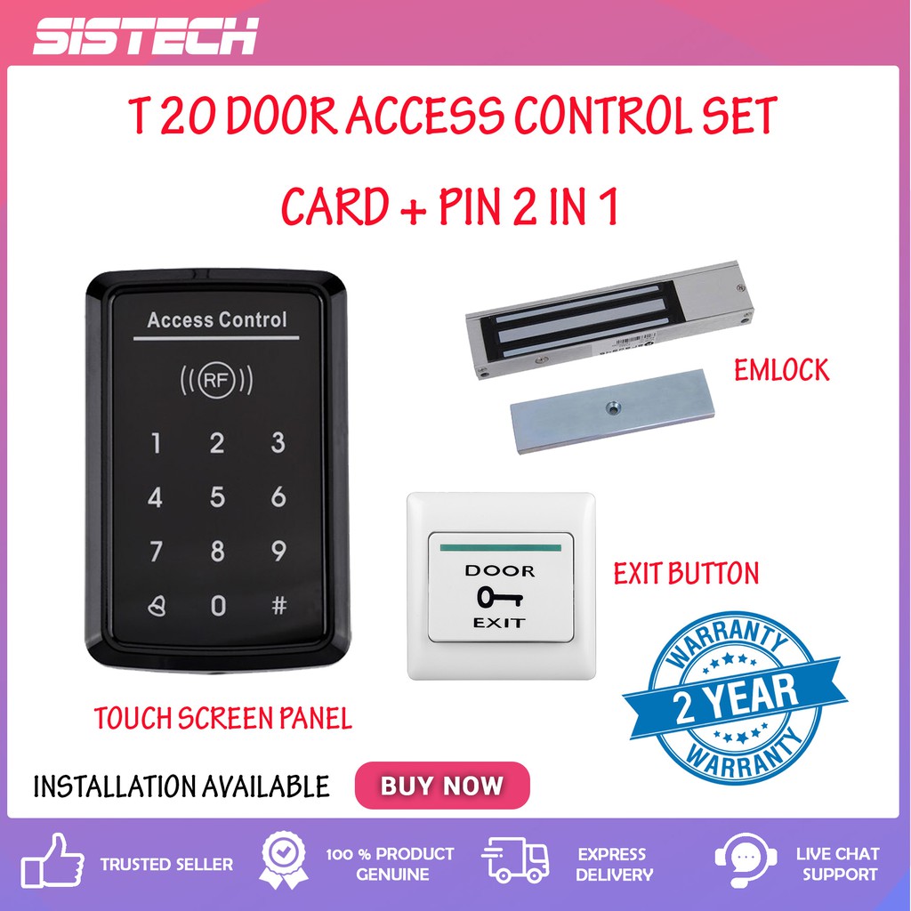 T20 DOOR ACCESS CONTROL SET CARD + PIN 2 IN 1 | Shopee Malaysia
